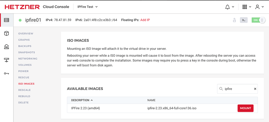 Install IPFire on Hetzner Cloud • ServerHealers