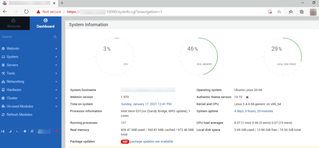 Webmin Demo • ServerHealers